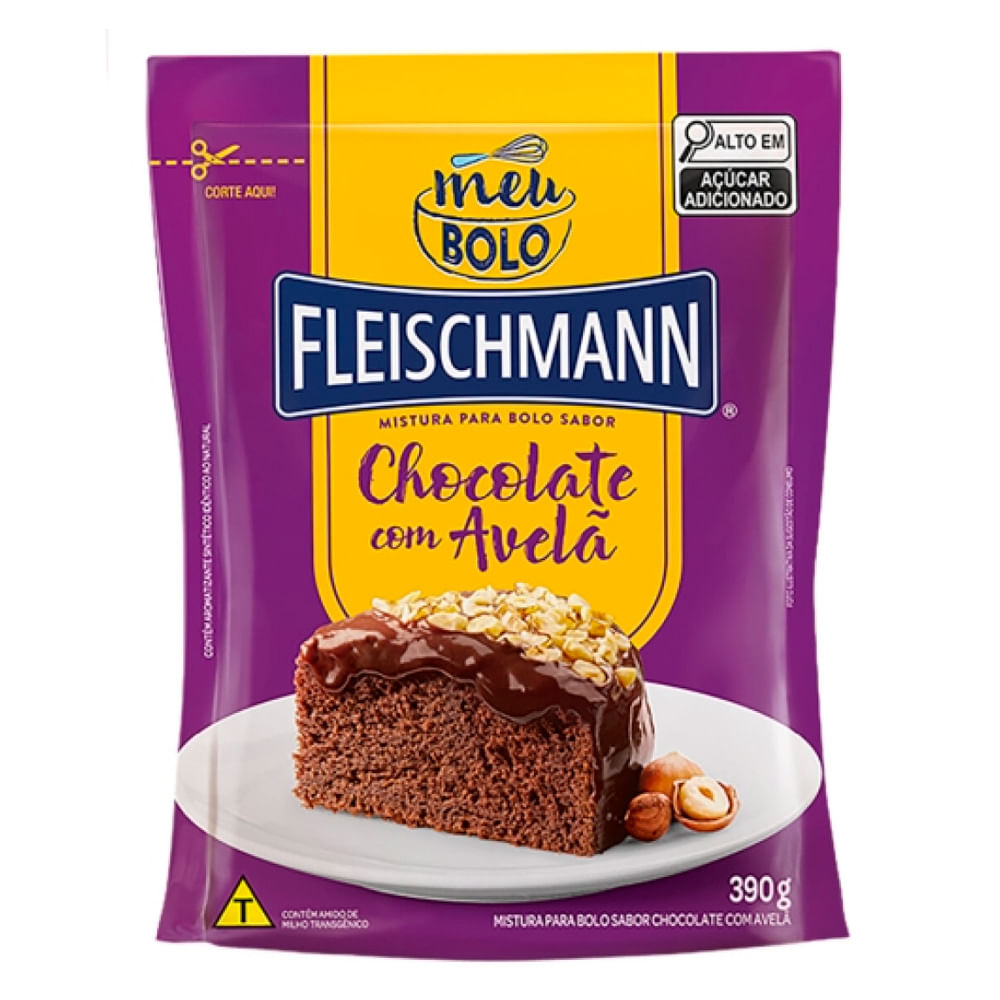 Mistura p/ Bolo Fleischmann Meu Bolo Chocolate c/ Avelã Sachê 390g ...