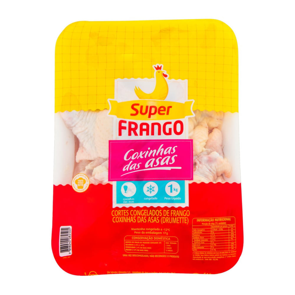Coxinha da Asa de Frango Super Frango Congelada Bandeja 1Kg | GBarbosa