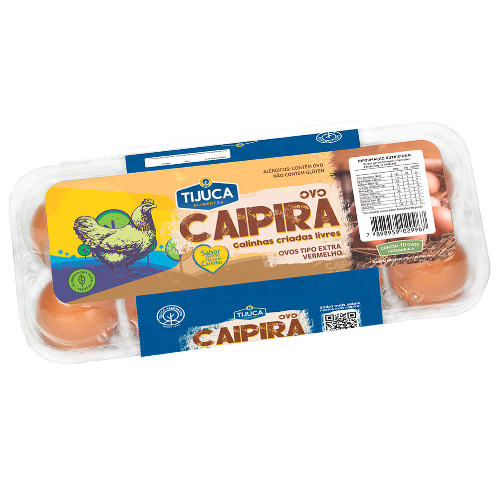 Ovos Caipira Tijuca Vermelho Extra c/ 10 Unid | Galinha | Gbarbosa