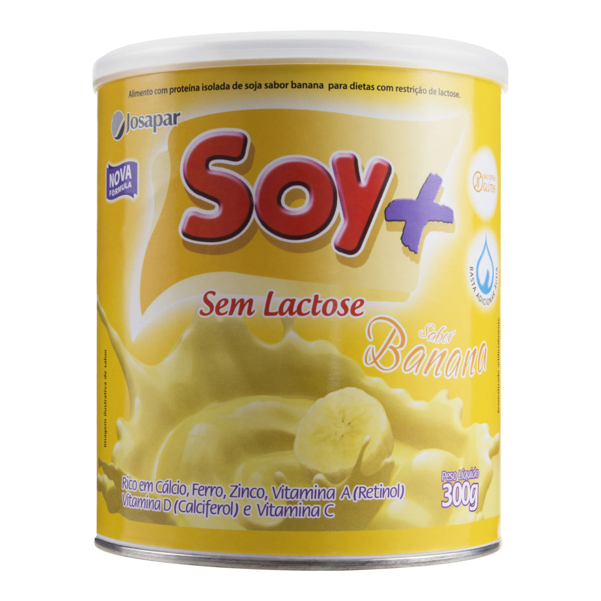 Alimento em Pó c/ Proteína de Soja Soy + Banana Lata 300g | Sem Lactose ...
