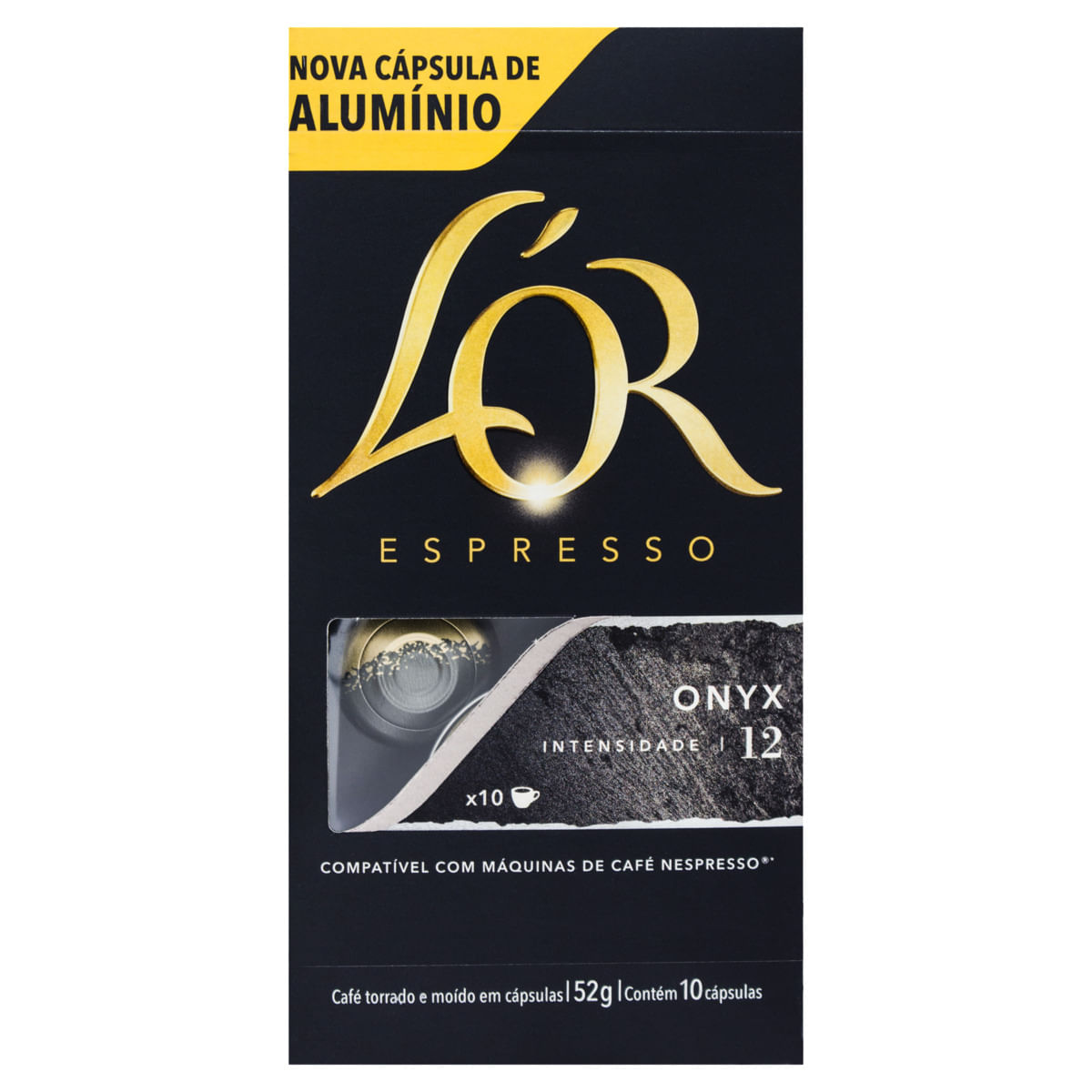 Café em Cápsula Lor Espresso Torrado e Moído Onix 52g c/ 10 Unid | GBarbosa