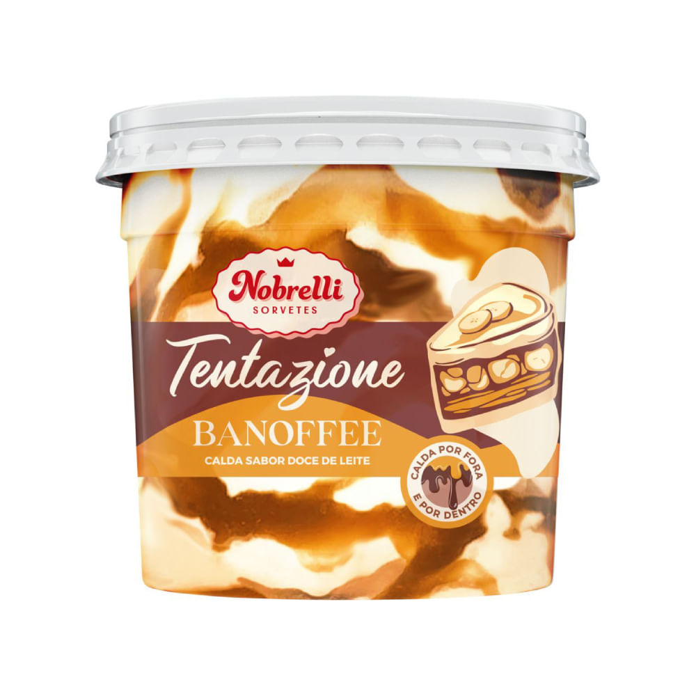 Sorvete Nobrelli Tentazione Banoffee Calda Doce de Leite 1.5l | GBarbosa
