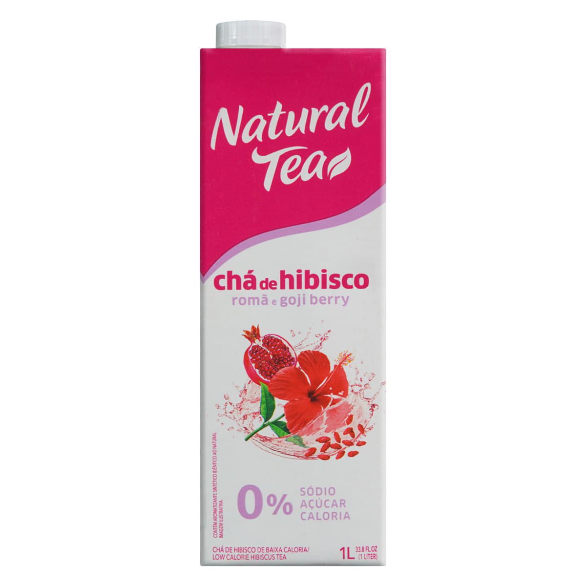 Chá Natural Tea Zero Açúcar Hibisco/Romã e Goji Berry Caixa 1 Litro ...