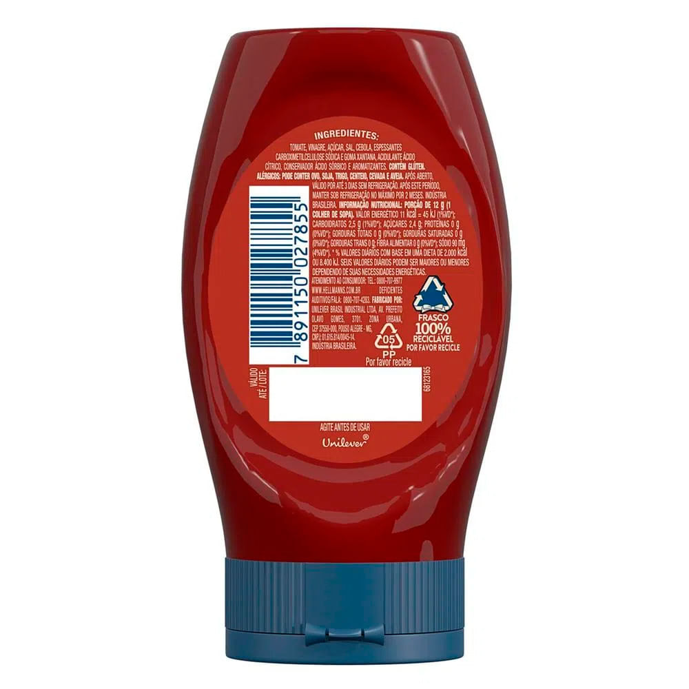 Ketchup Hellmanns Tradicional Squeeze 178g | GBarbosa