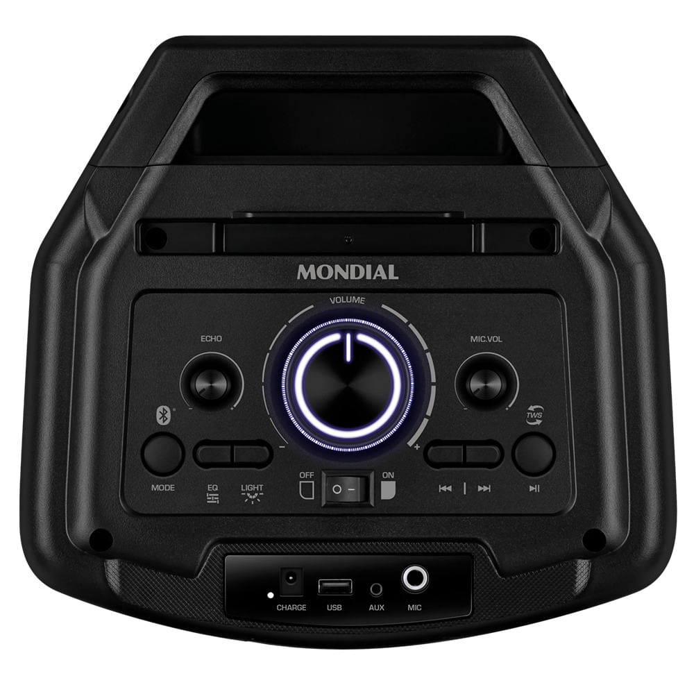 Caixa Amplificada Mondial PBX-600 RMS 600W Preta | GBarbosa