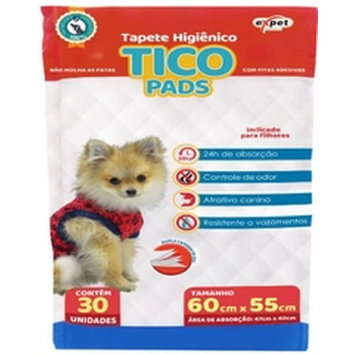 Tapete Higiênico Tico Pads c/ 30 Unid | GBarbosa