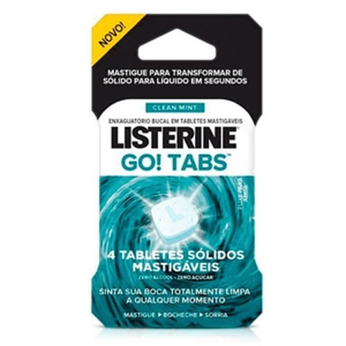 Antissep Tab Listerine Go Tabs Mastigável c/ 4 Unid | Enxaguante Bucal ...