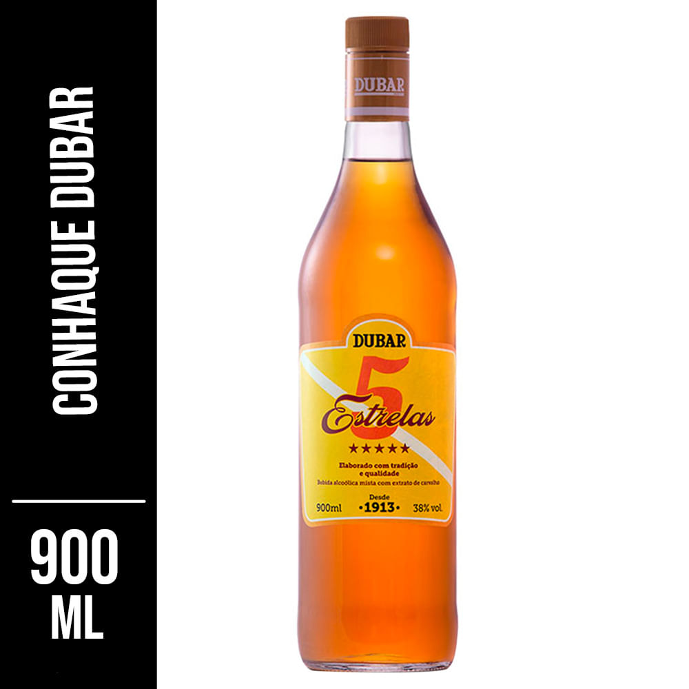 Conhaque Alcatrão Dubar 5 Estrelas 900ml | GBarbosa
