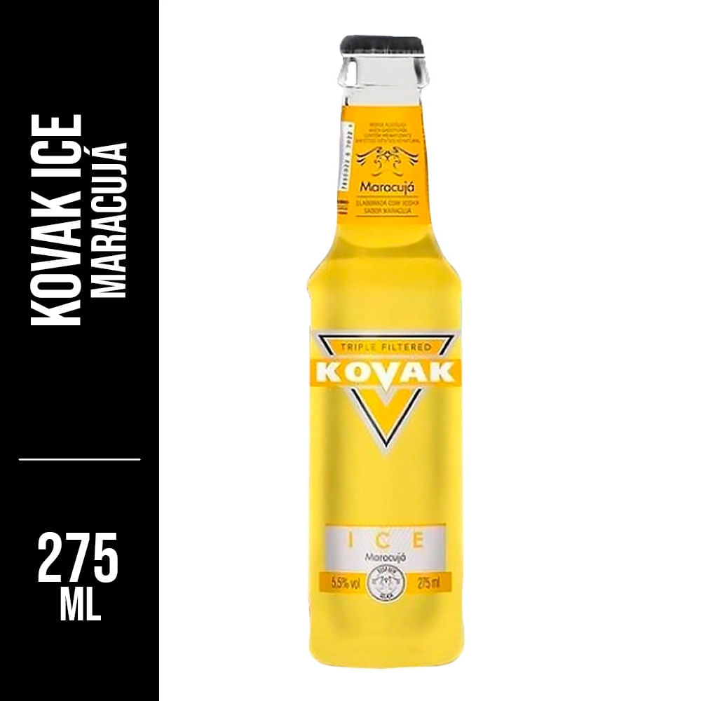 Bebida Alcoólica Mista Kovak Ice Frutas Maracujá Long Neck 275ml | GBarbosa Bebida Alcoólica Mista Kovak Ice Frutas Maracujá Long Neck 275ml | GBarbosa