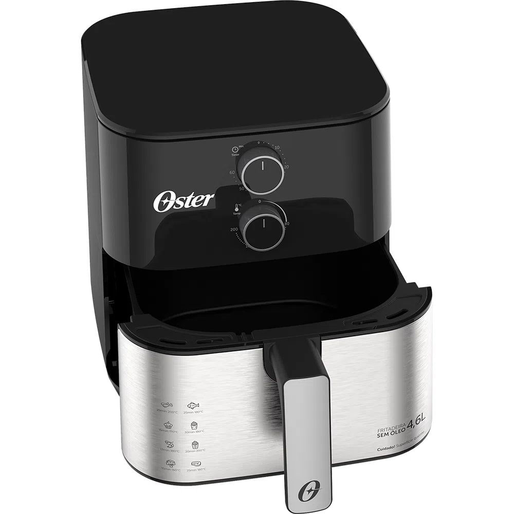 Fritadeira Oster Air Fryer OFTR520 1.500W 4.6 Litros Preta 220V ...