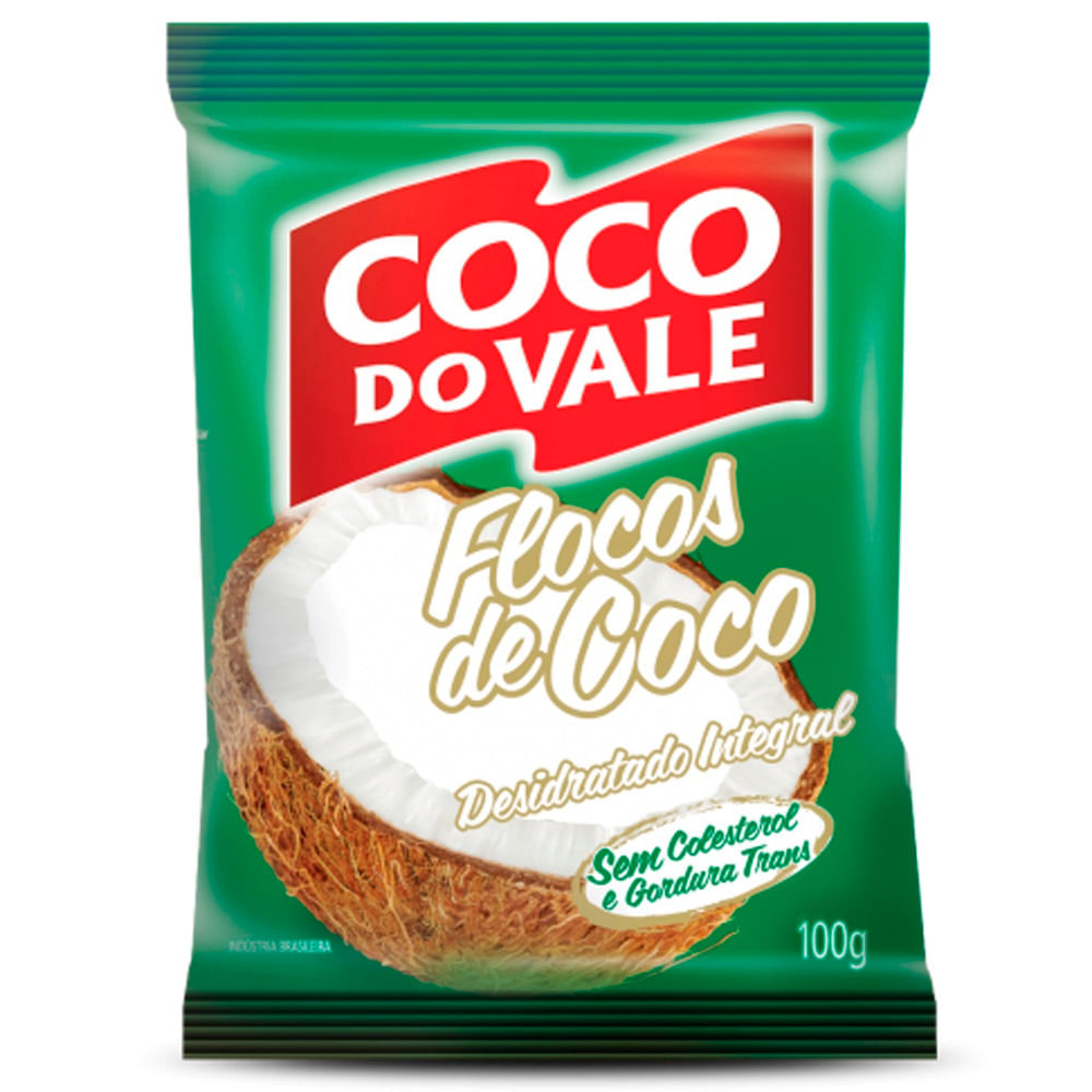 Coco em Flocos Coco do Vale Integral 100g | Coco Ralado | Gbarbosa