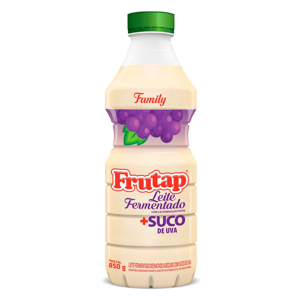 Leite Fermentado Frutap + Suco de Uva Garrafa 850g | Leite Fermentado ...