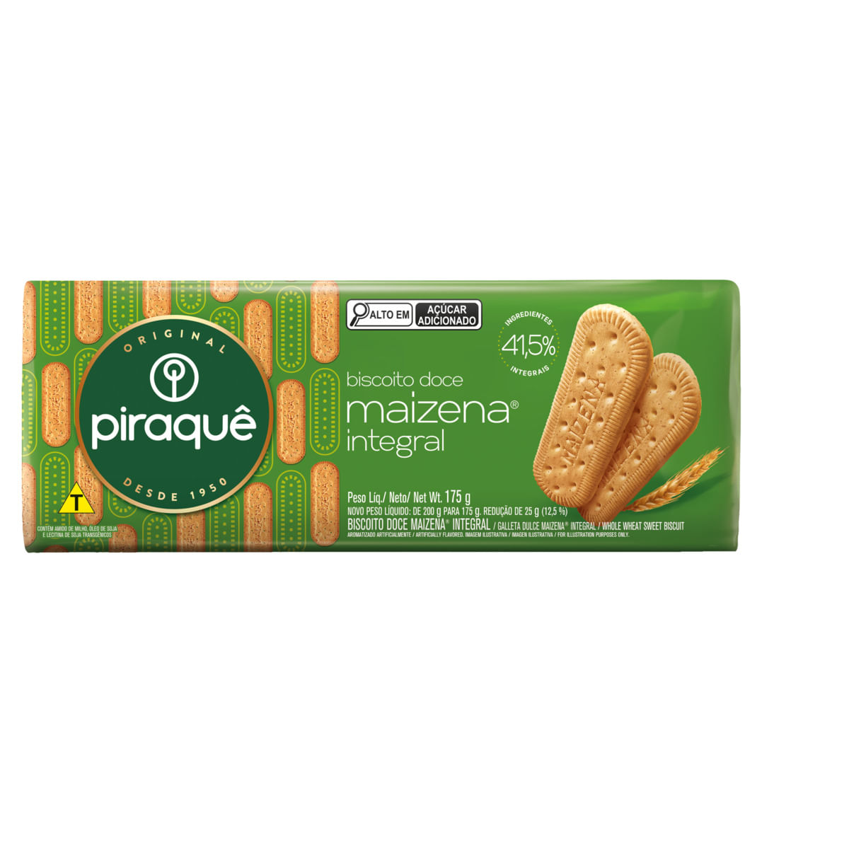 Biscoito Maizena Piraquê Integral Pacote 175g | GBarbosa