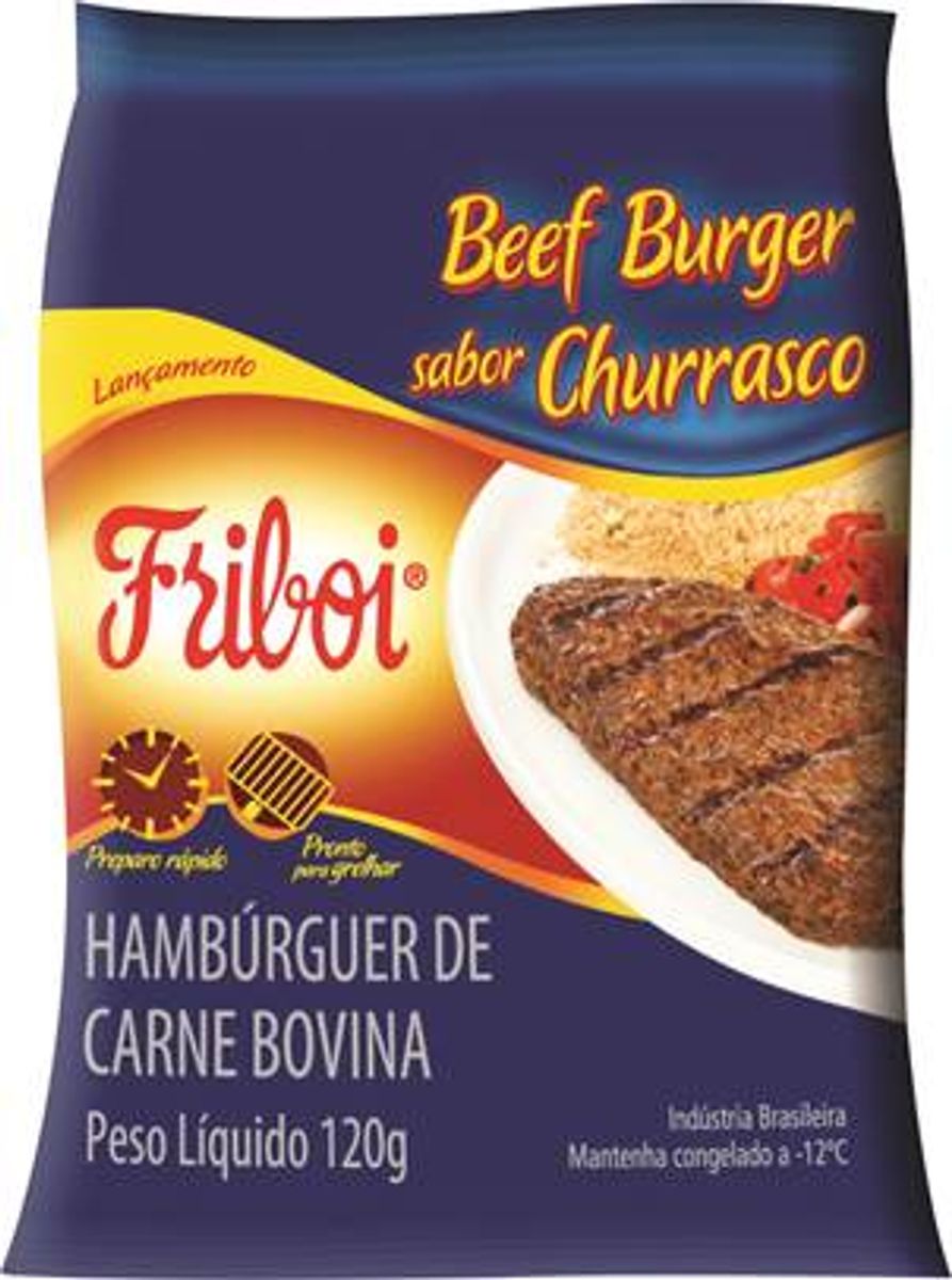 Hambúrguer Bovino Friboi Beef Burguer Churrasco 120g | GBarbosa